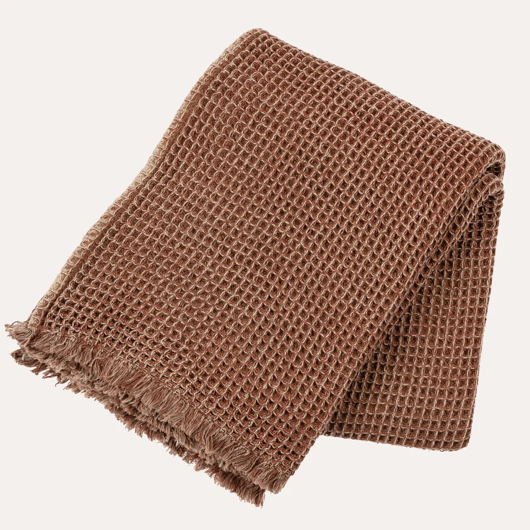 Waffle Throw - Brick – Interior Matters